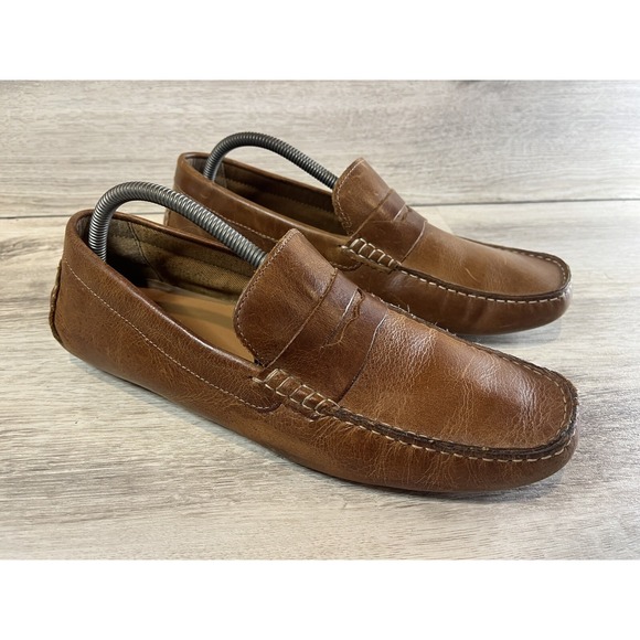Franco Fortini | Shoes | Franco Fortini Brown Leather Slip On Loafers ...